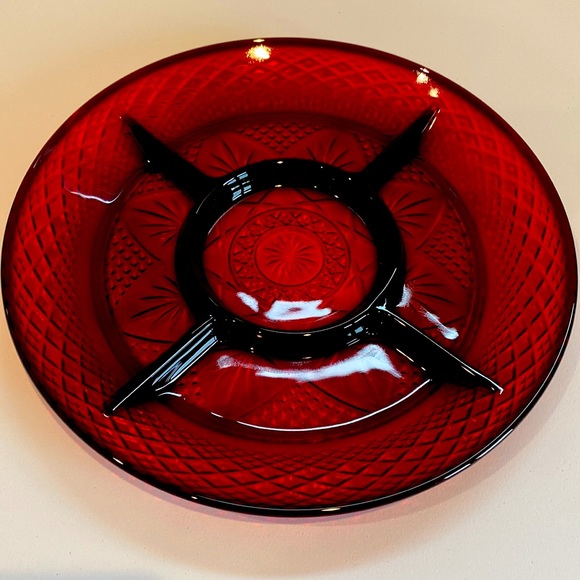 Dining | Antique Ruby Red Divided Relish Platter | Poshmark